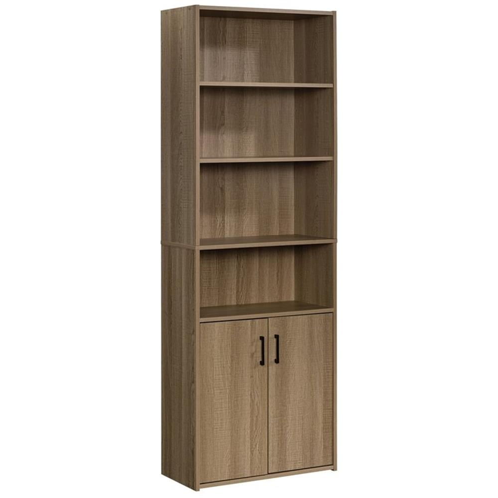 Pemberly Row 4-Shelf Modern Engineered Wood Bookcase with Doors in ...