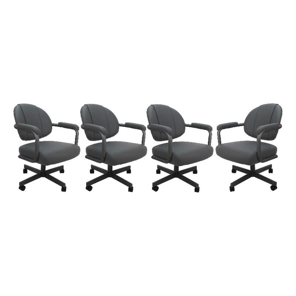 Pemberly Row 4 - Swivel Metal Dining Caster Chair - Mojave Gray on Gray ...