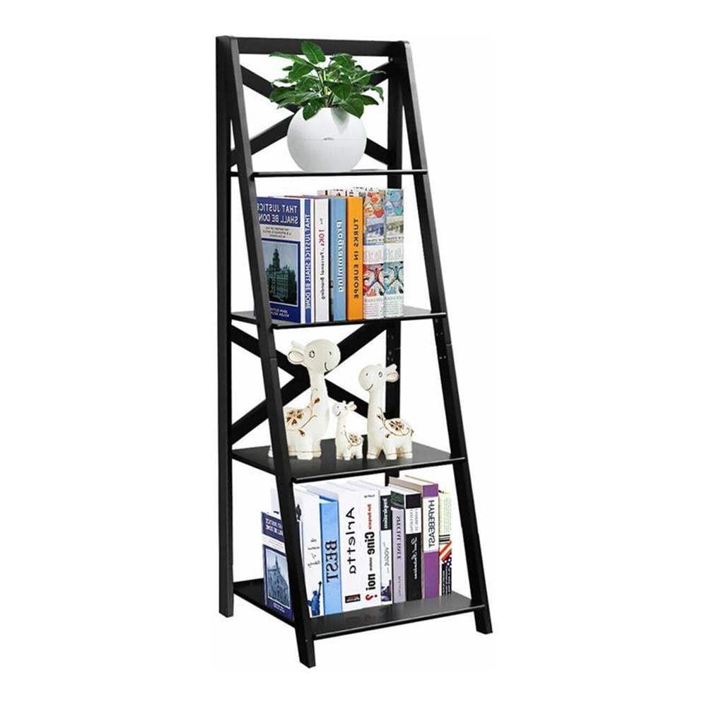 Pemberly Row 4-Tier Contemporary MDF Multifunctional Ladder Shelf in ...
