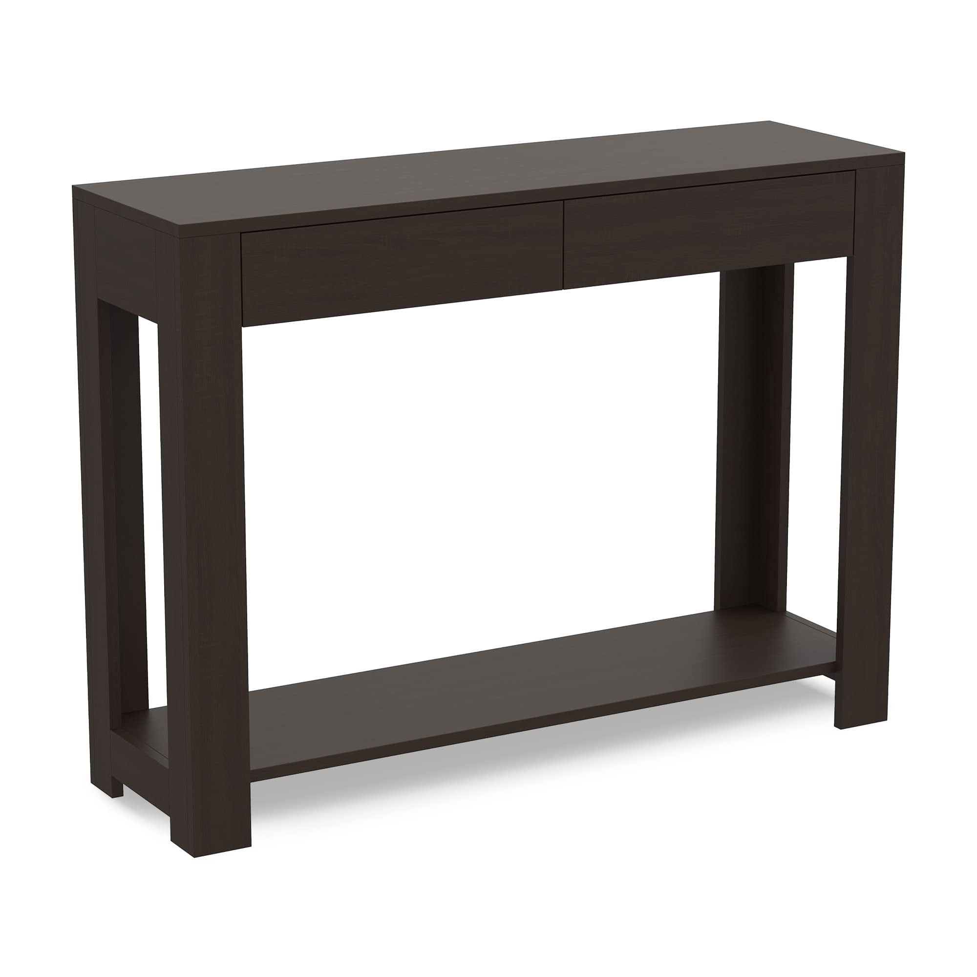 Pemberly Row 40"L 2-Drawers 1-Shelf Console Table in Cappuccino ...