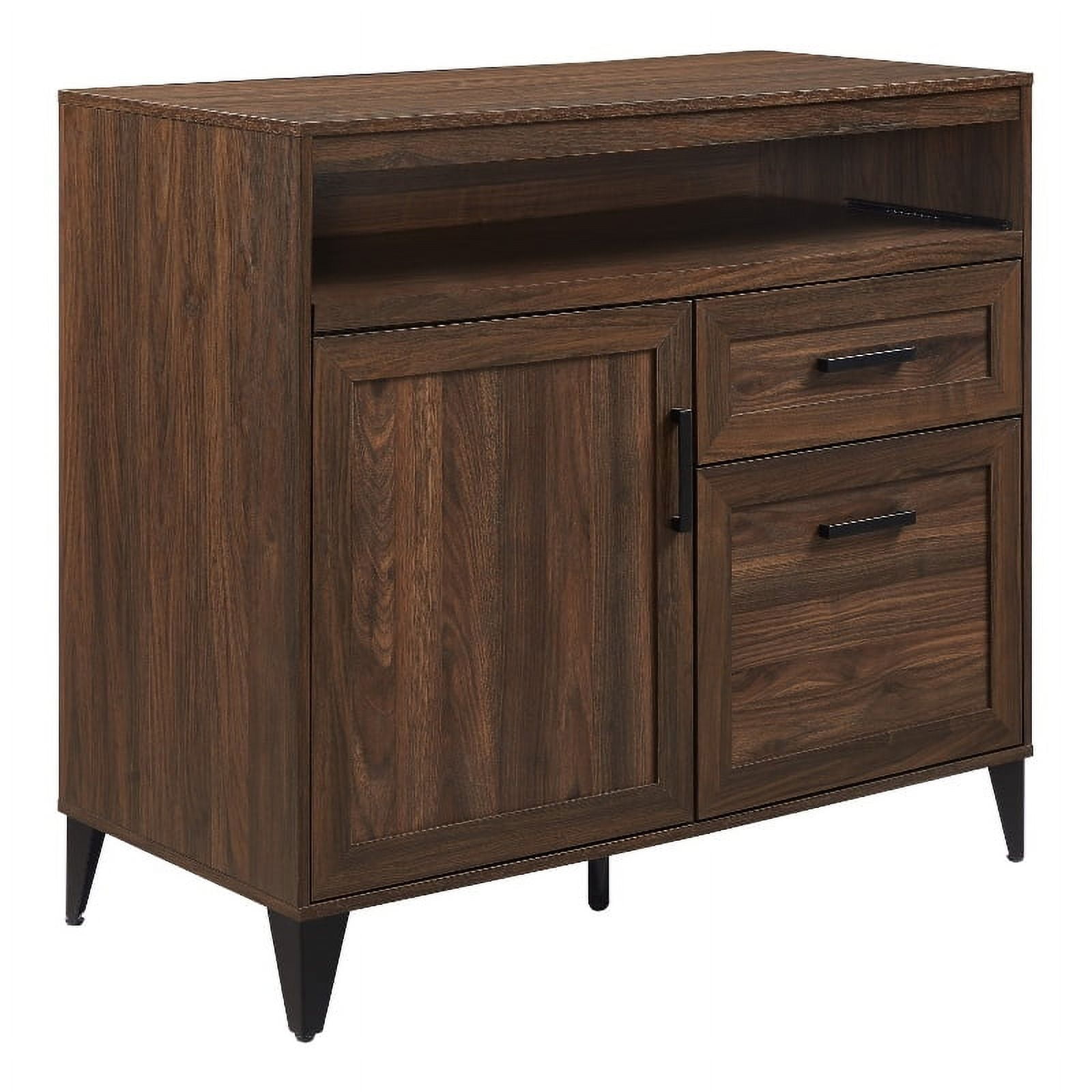Pemberly Row 42" Wood Secretary Desk Sideboard with 2-Drawer - Dark ...