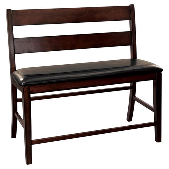 Pemberly Row 44.5 Inches Wood Counter Height Dining Bench with Back for ...