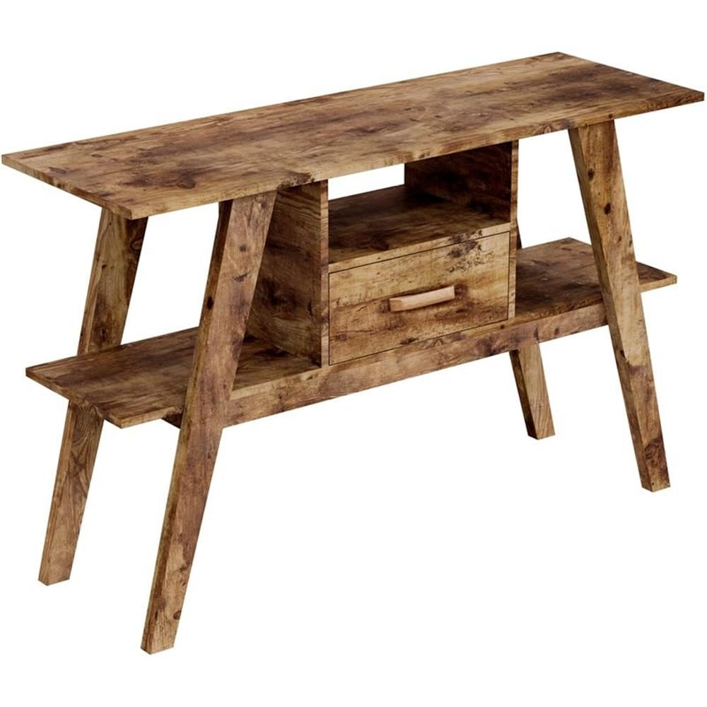 Pemberly Row 47"L 1-Drawer 1-Shelf Console Table in Brown Reclaimed ...