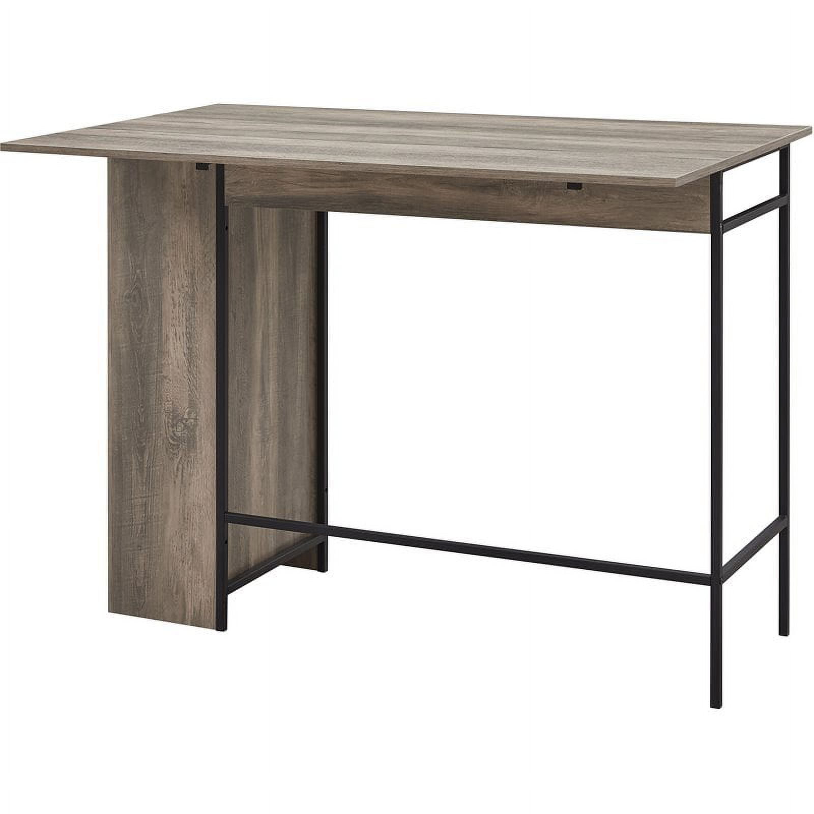 Pemberly Row 48" Counter Height Drop Leaf Table with Storage in Gray ...