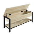 Pemberly Row 48" Open-Top Storage Bench with Shoe Shelf in White Oak ...