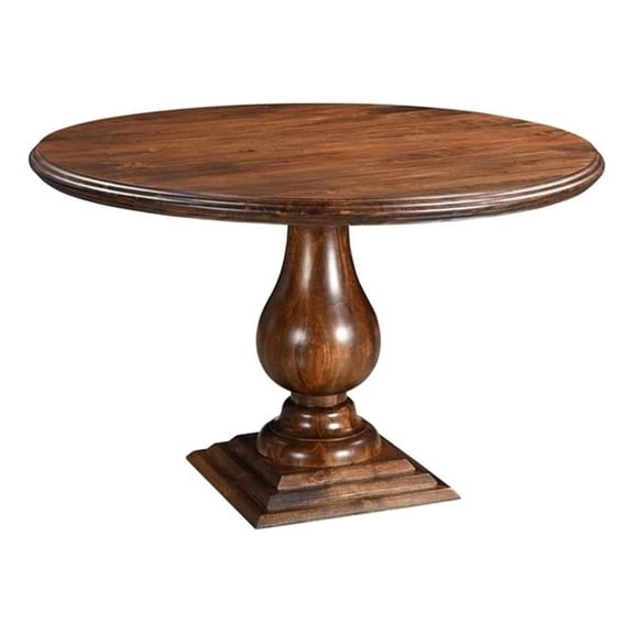 Pemberly Row 59" Round Modern Pine Wood Dining Table in Brown - Walmart.com