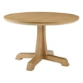 Pemberly Row 48" Wood Round Dining Table with Pedestal Base - Rustic ...