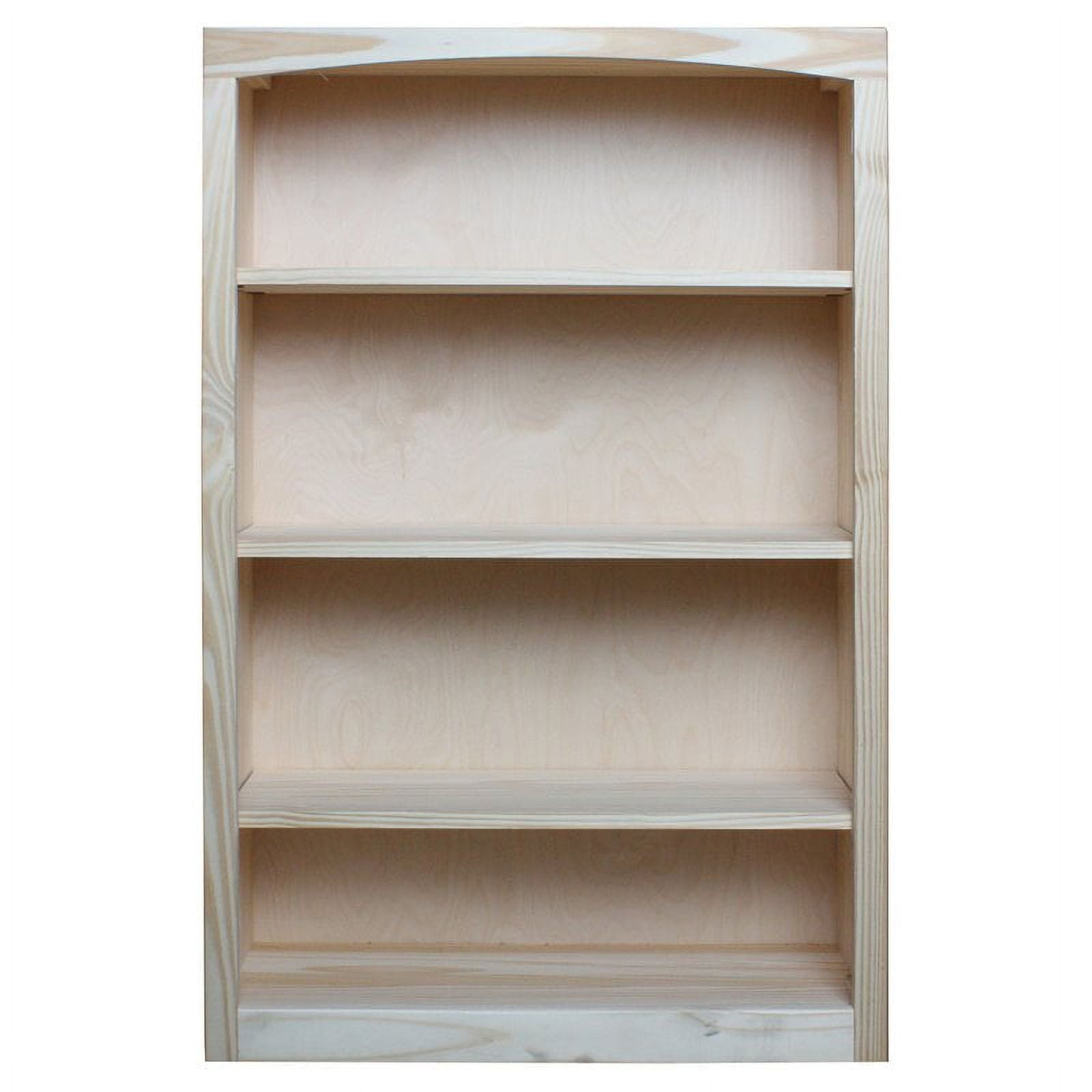 Pemberly Row 48" x 30" Traditional Pine Wood Bookcase in Natural ...