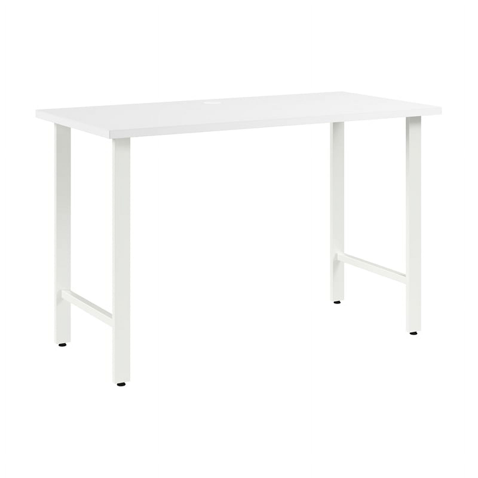 Pemberly Row 48W x 24D Computer Desk with Metal Legs in White ...
