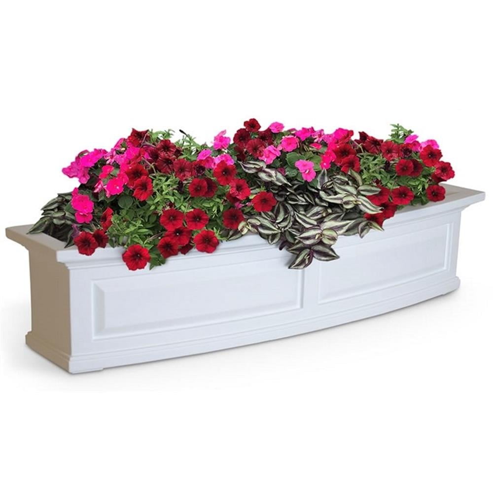 Pemberly Row 4ft Weatherproof Traditional Plastic Window Box in White ...