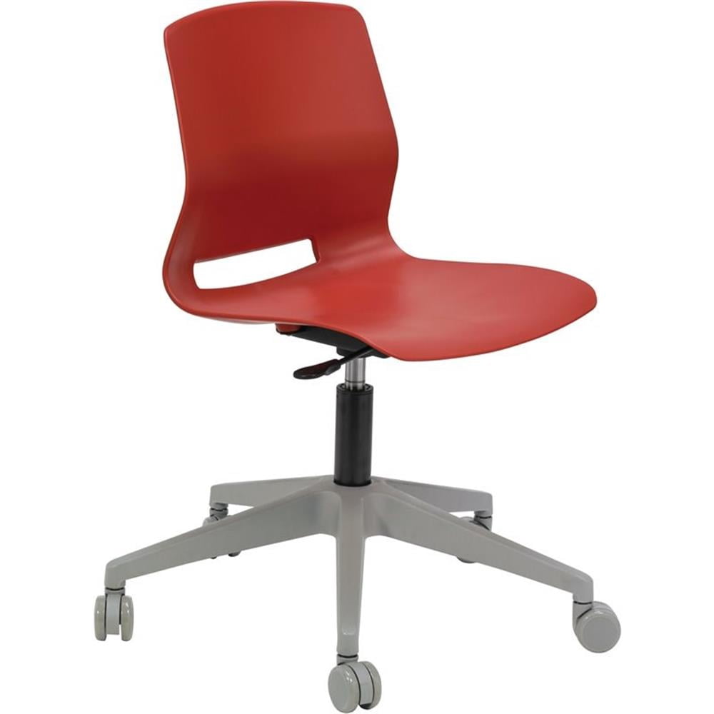 Pemberly Row 5 Leg Base Plastic Office Swivel Chair in Peri Red ...