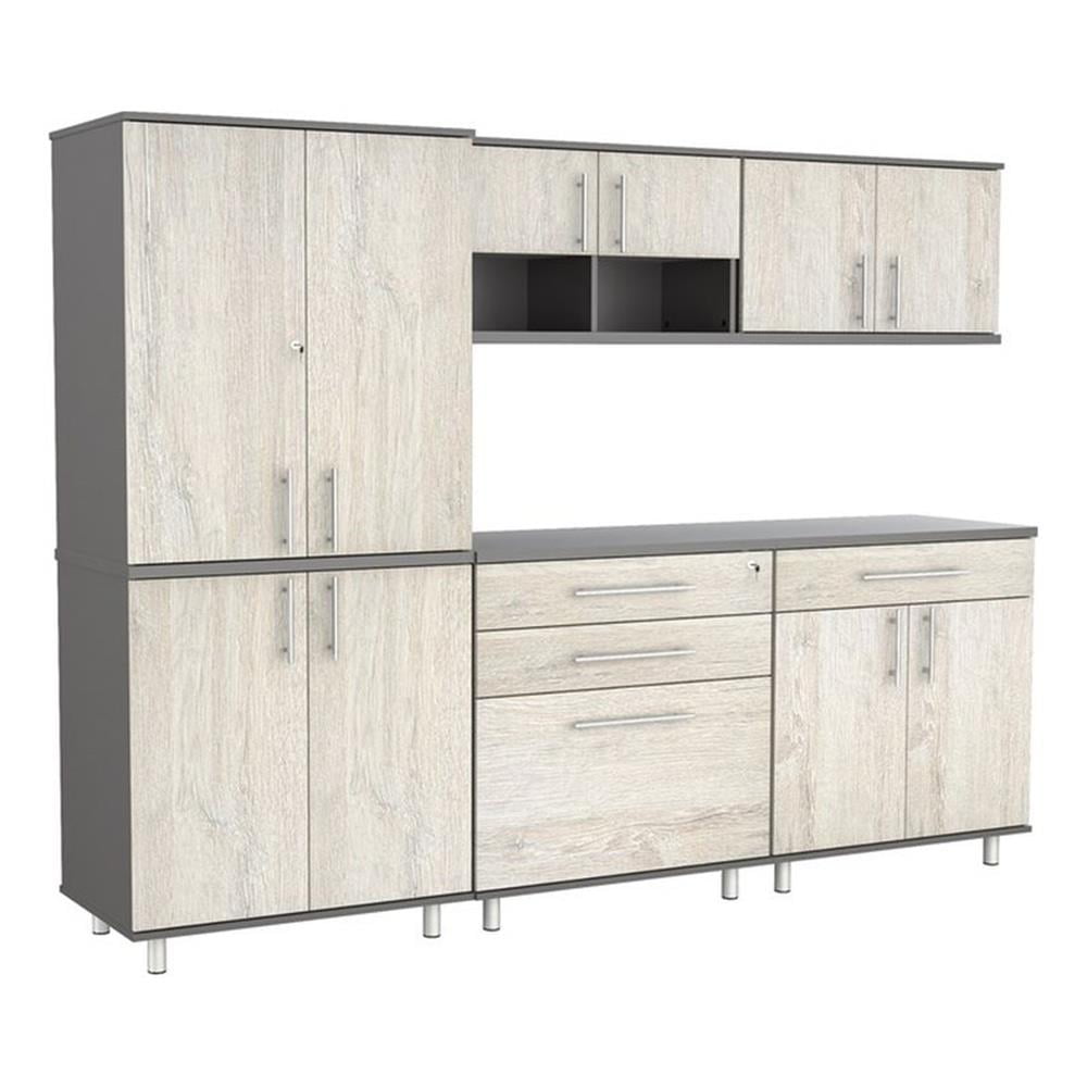 Pemberly Row 5-Piece Engineered Wood Garage Cabinet Set in Dark Gray ...