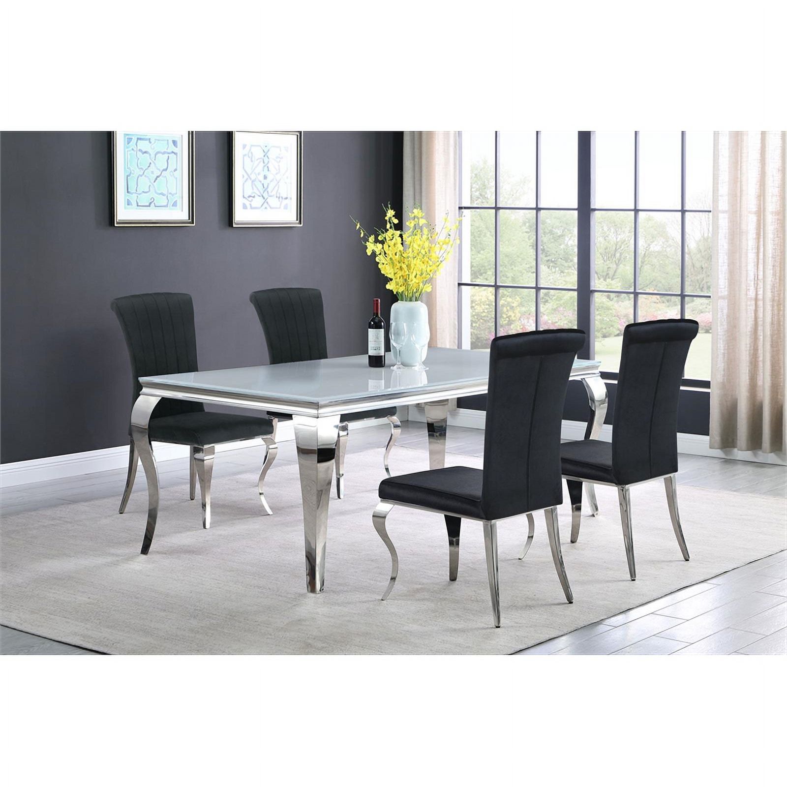 Pemberly Row 5-Piece Modern Metal Rectangular Dining Set in Black and ...