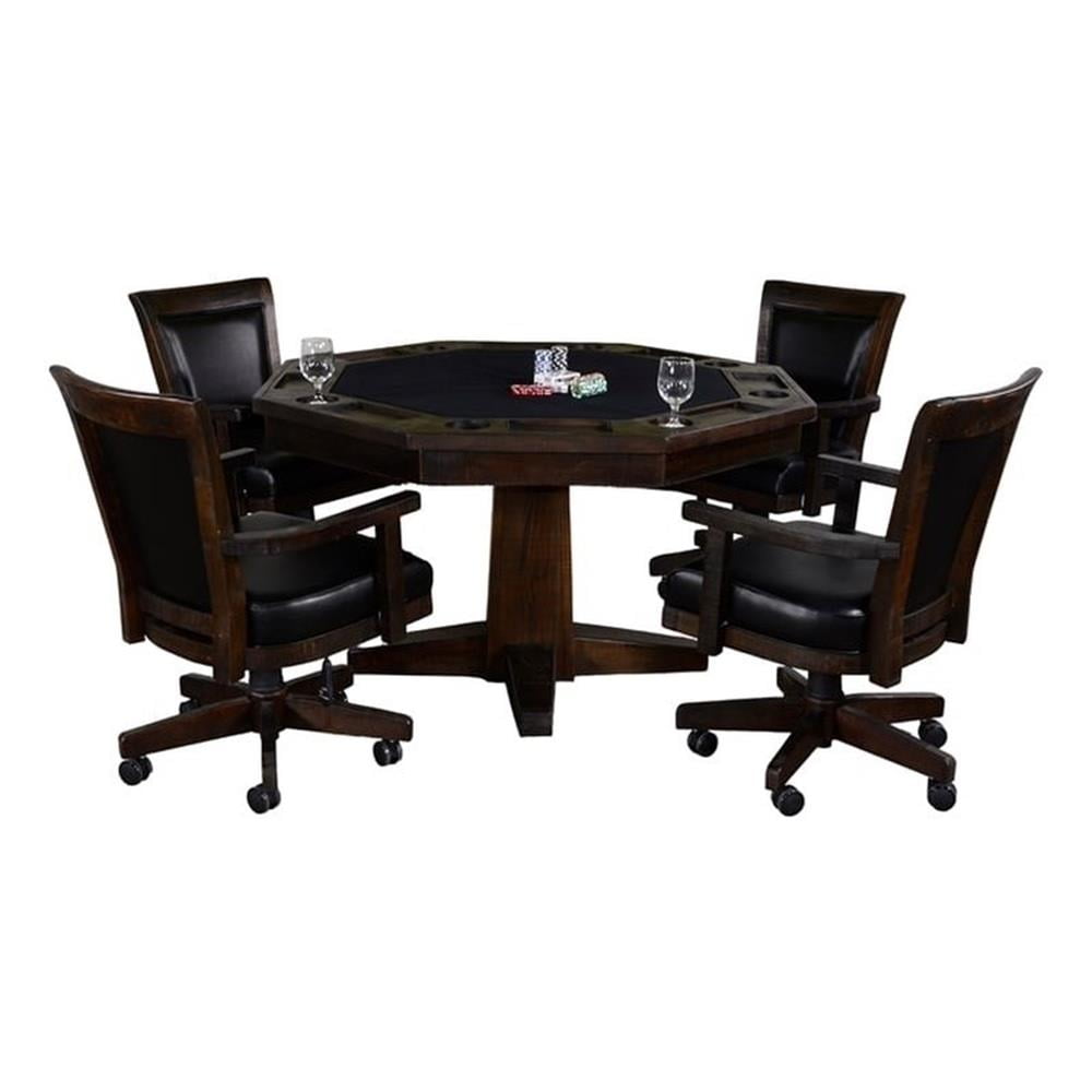 Pemberly Row 5-Piece Reversible Game and Dining Poker Table Set ...