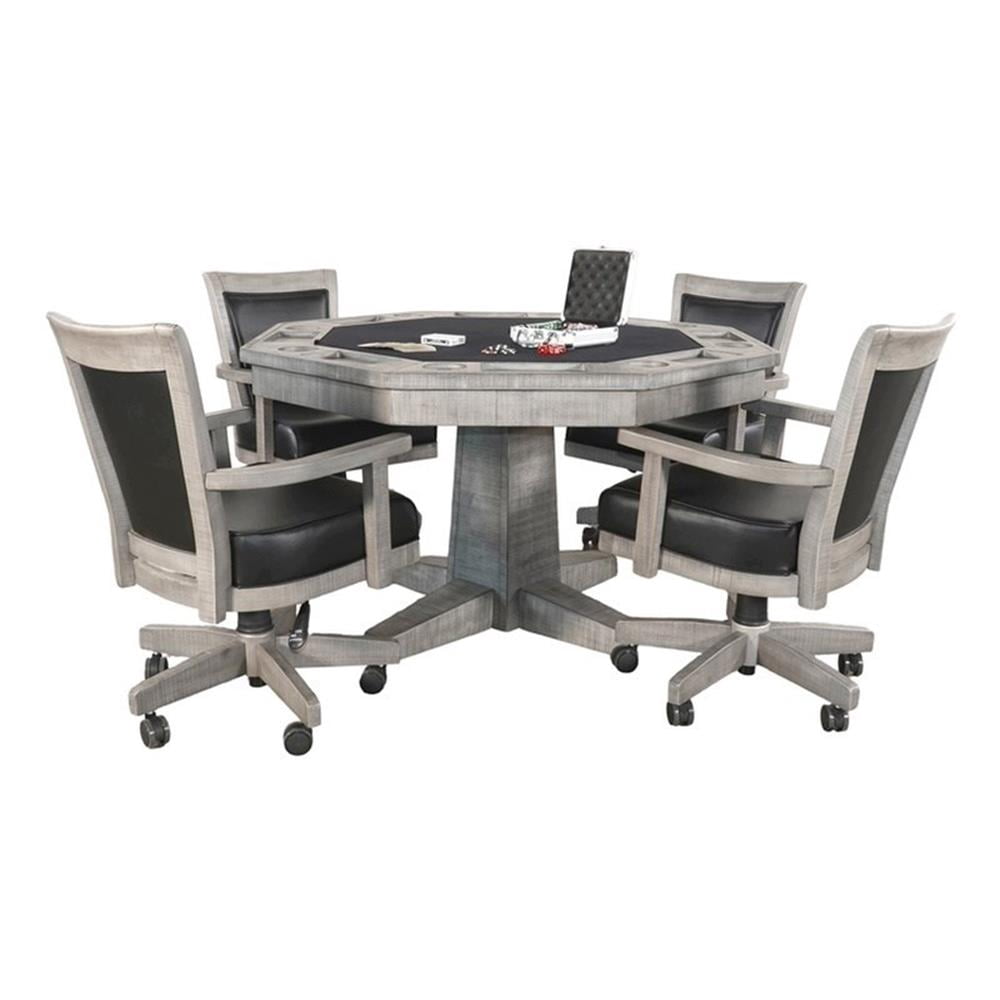 Pemberly Row 5-Piece Reversible Game and Dining Poker Table Set ...