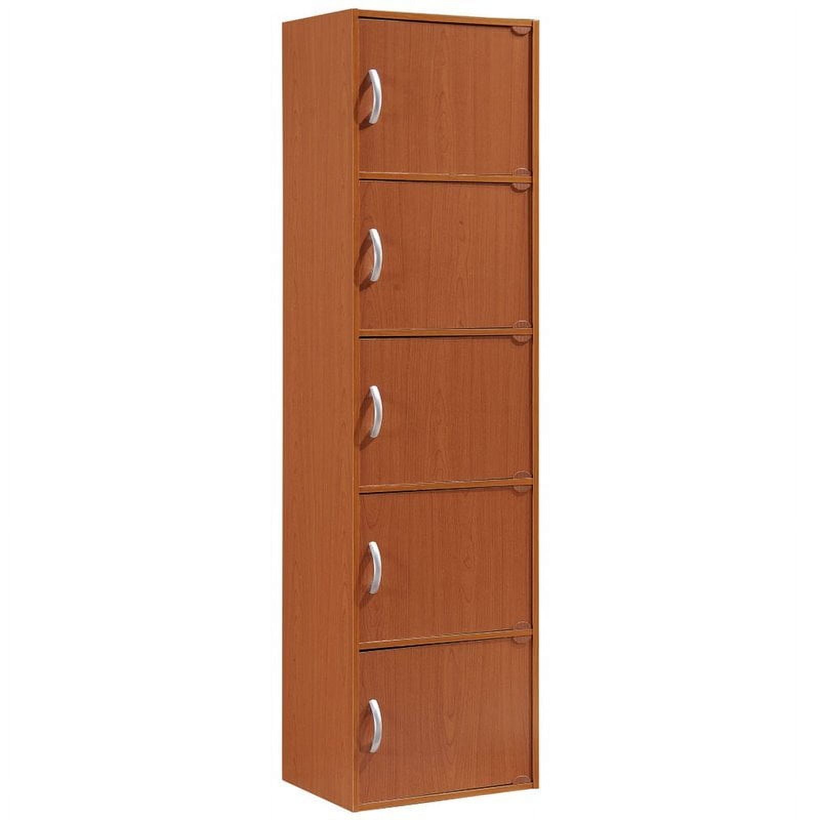 Pemberly Row 5 Shelf Cherry Bookcase, Multi-Purpose Storage Unit for ...