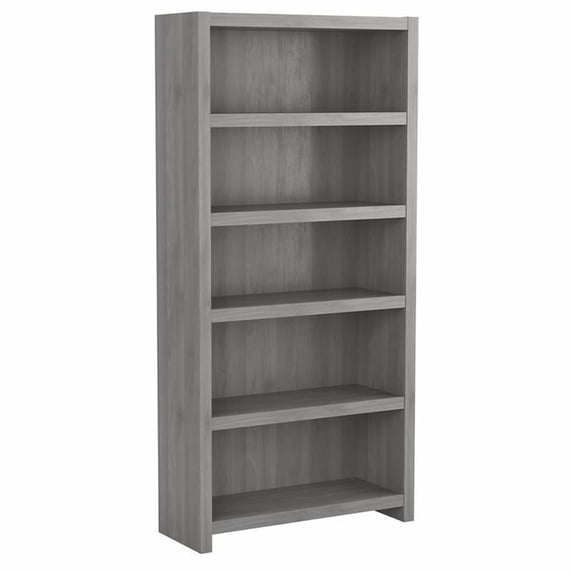 Pemberly Row 5 Shelf Bookcase in Modern Gray - Engineered Wood ...