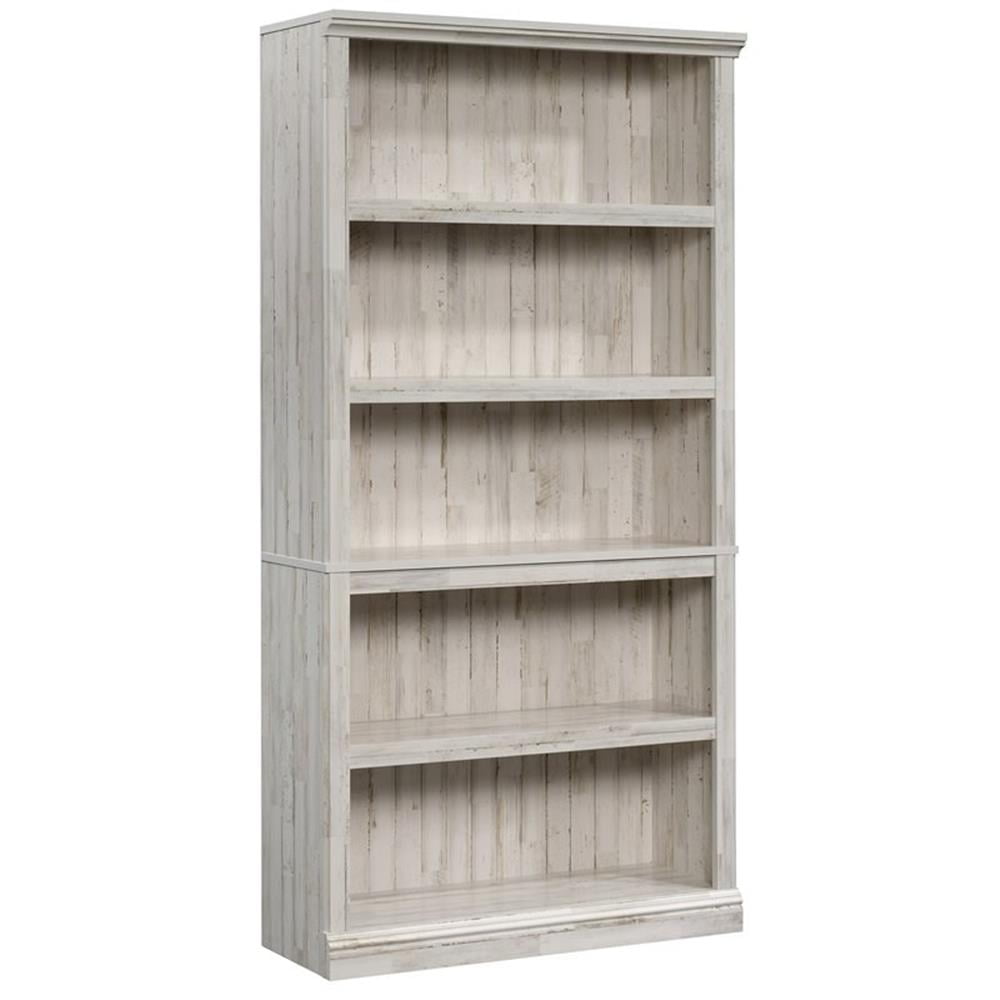 Pemberly Row Modern 5-Shelf Bookshelf in White Plank, Engineered Wood ...