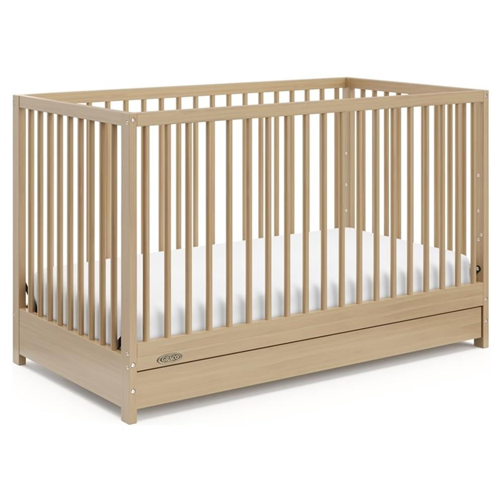 Pemberly Row 5-in-1 Wood Convertible Crib with Drawer in Driftwood ...