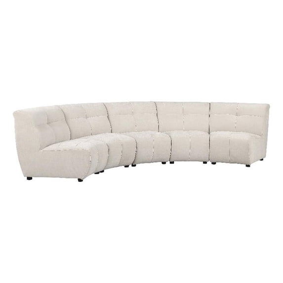 Pemberly Row 5-piece Fabric Upholstered Curved Modular Sectional Sofa ...