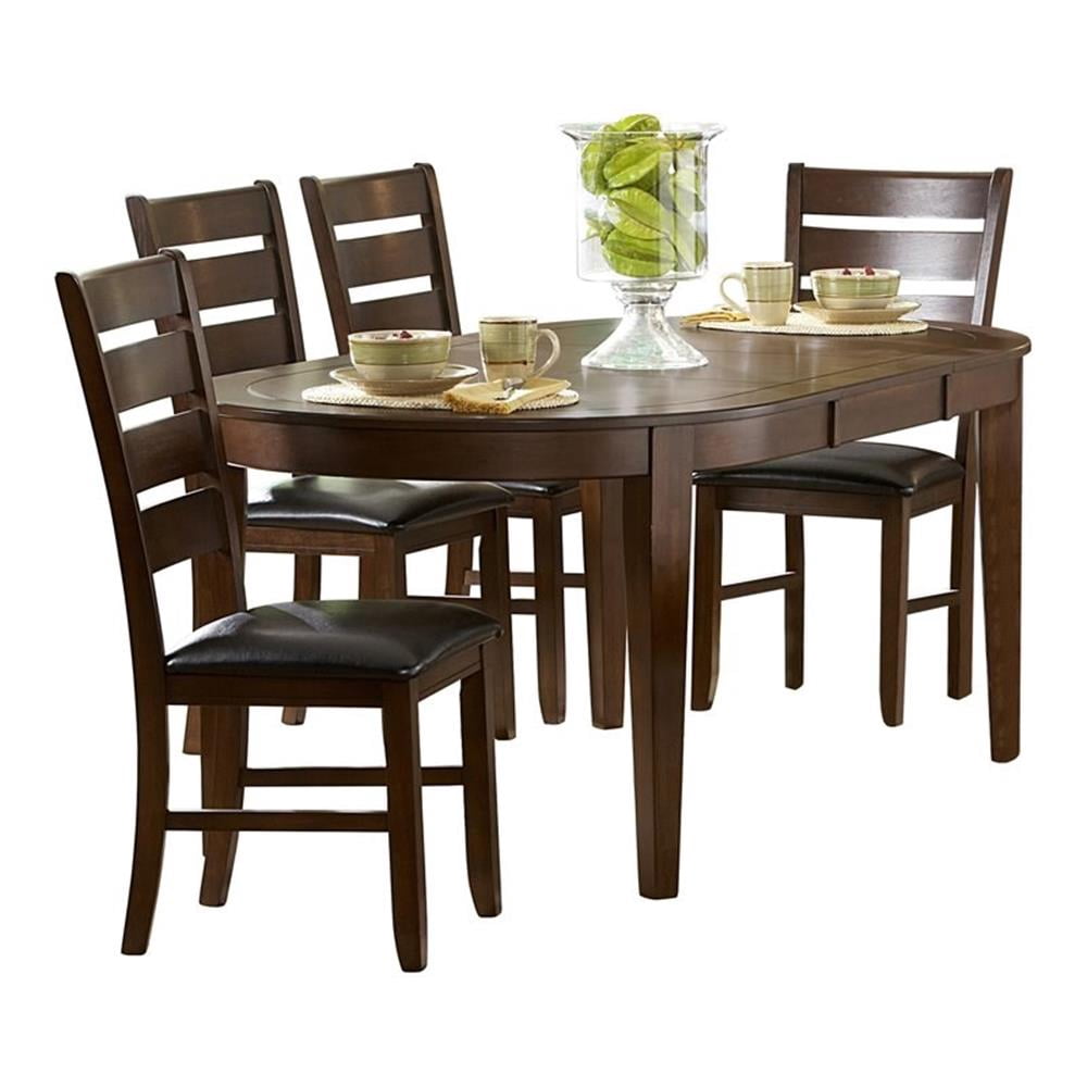 Pemberly Row 5-piece Wood Dining Set with 1 Table and 4 Side Chairs in ...