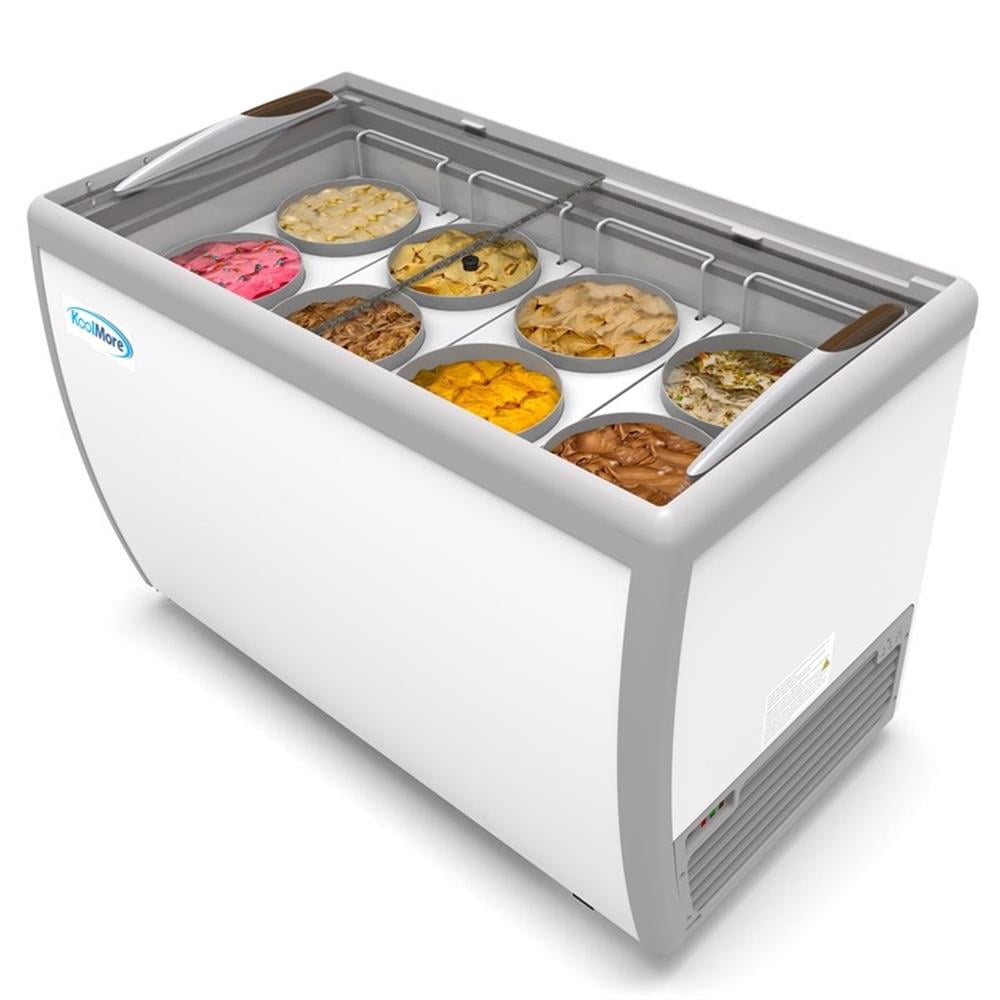 Pemberly Row 50 in. 8 Tub Ice Cream Dipping Cabinet Freezer-13 cu. ft ...