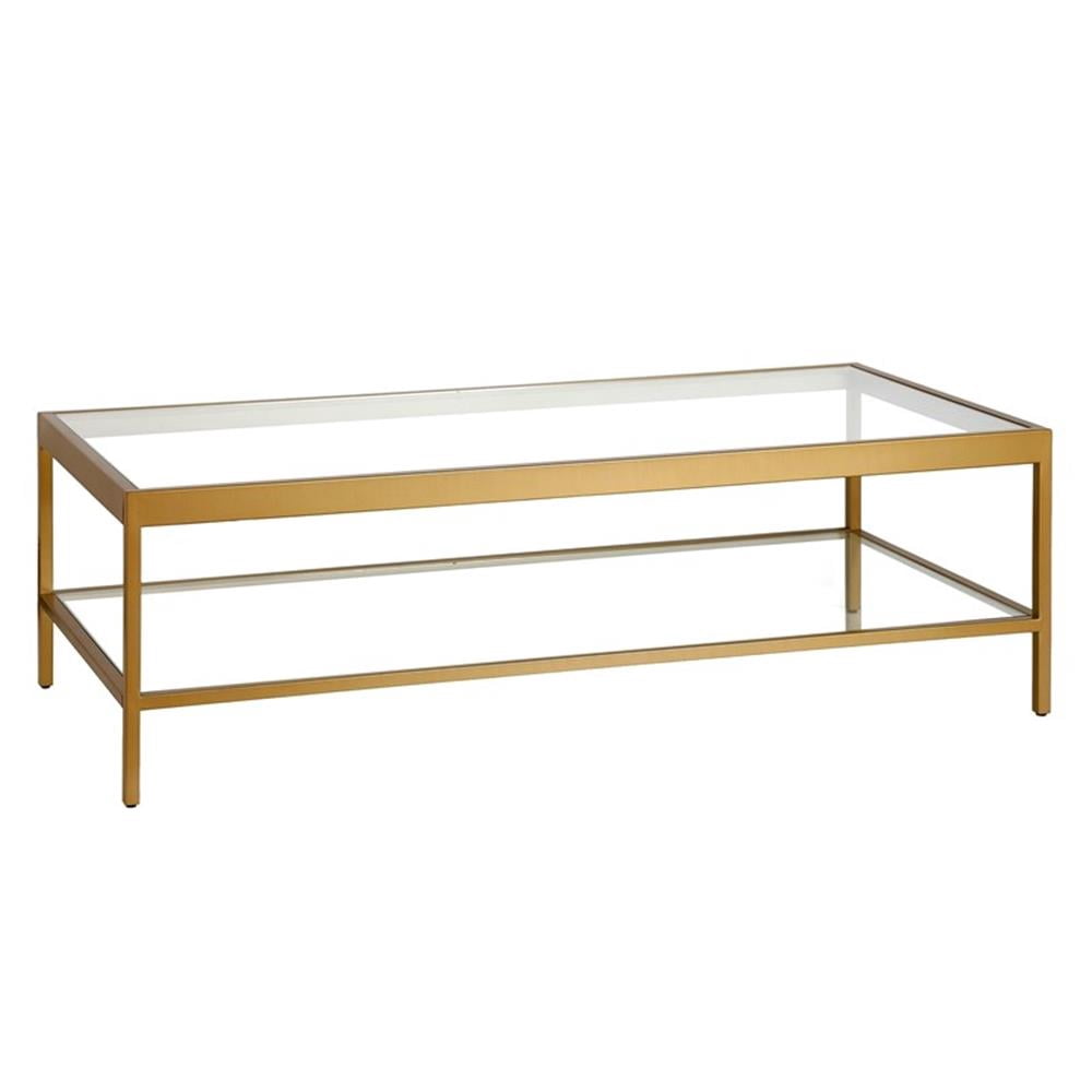 Pemberly Row 54" Brass Finish Coffee Table - Walmart.com