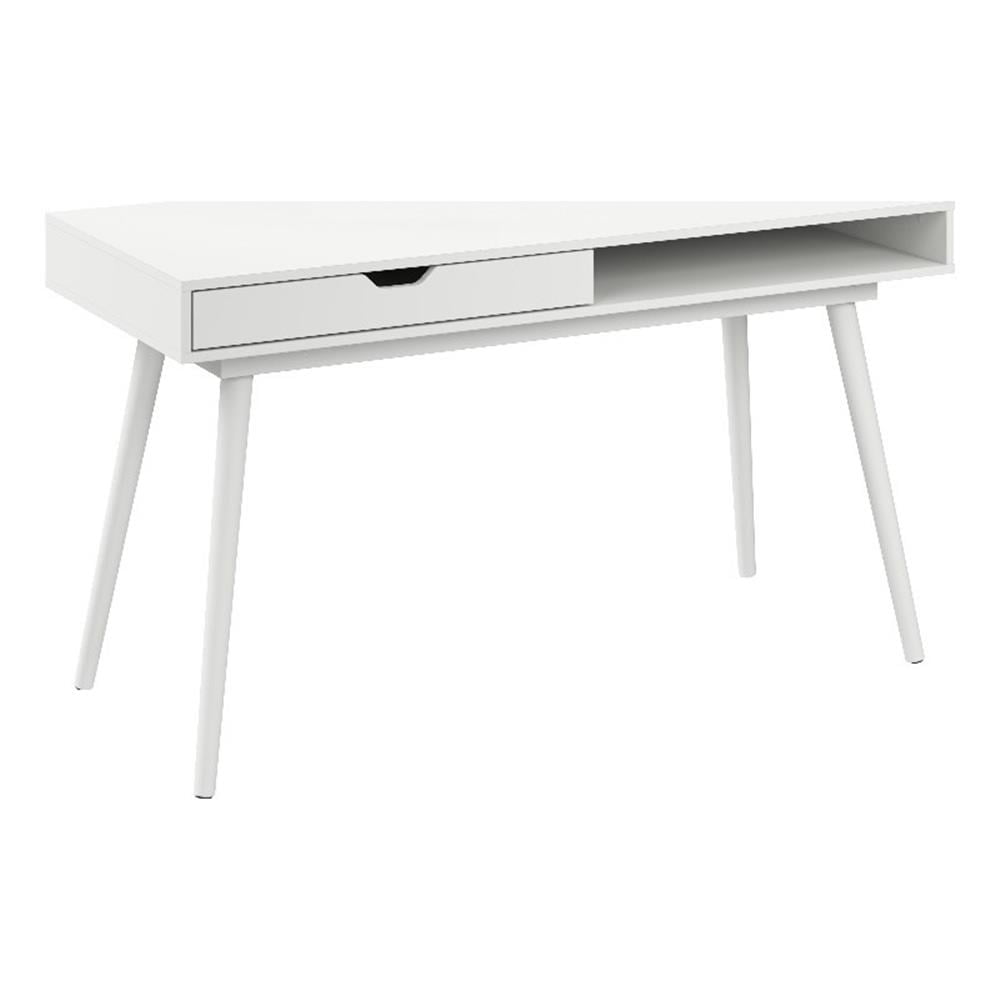 Pemberly Row 54"W Writing Desk in Pure White - Engineered Wood ...