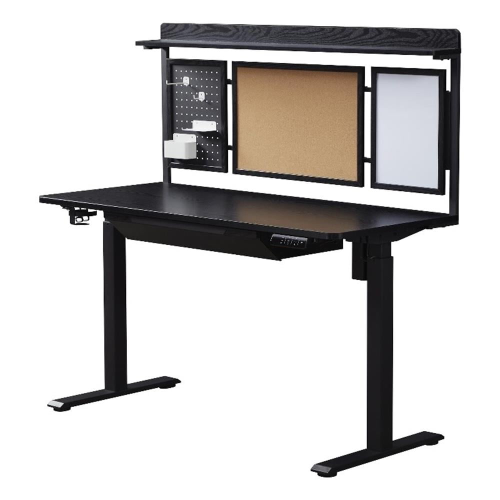 Pemberly Row 55" Electric Wood Standing Desk with Back Borad and Drawer ...
