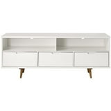 Pemberly Row 58" 3 Drawer Solid Wood TV Stand with 2-Cubbies in White ...