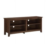 Pemberly Row 58" TV Stand Storage Console in Dark Walnut - Walmart.com