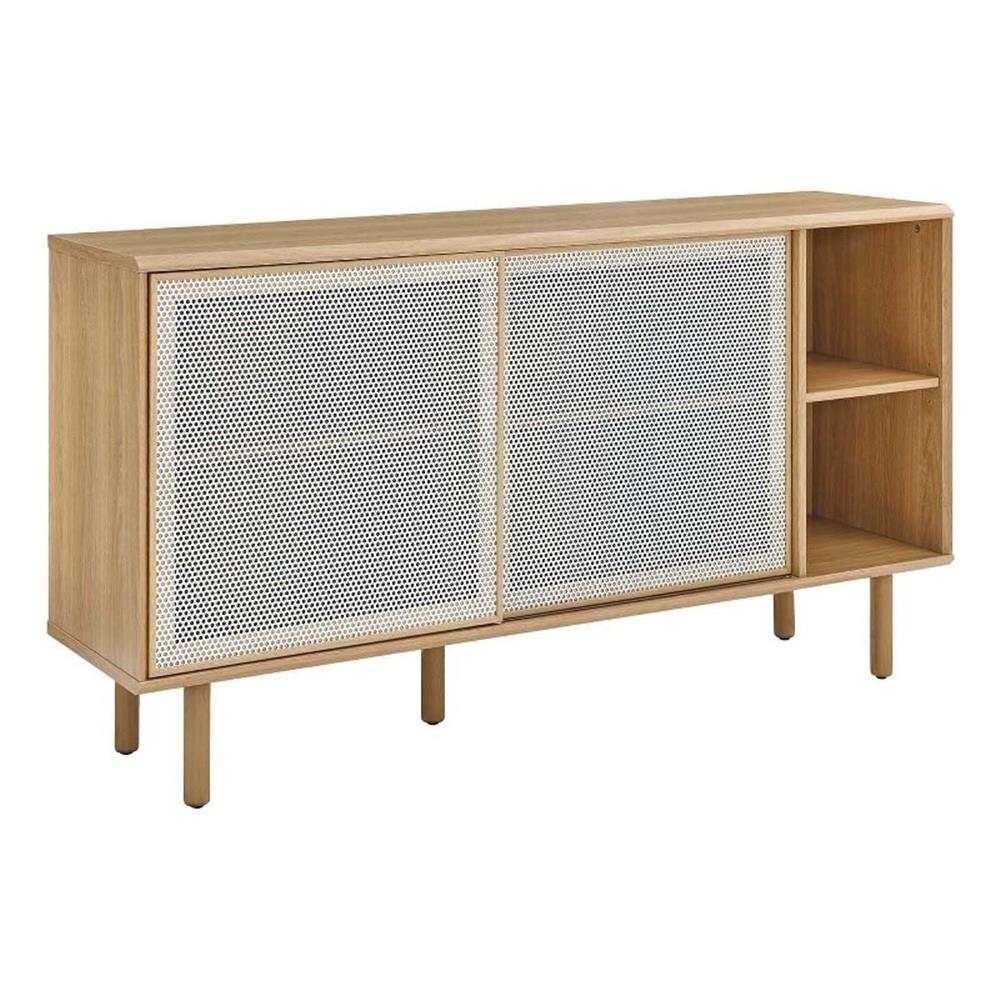 Pemberly Row 59" Modern MDF and Particleboard Sideboard in Oak ...