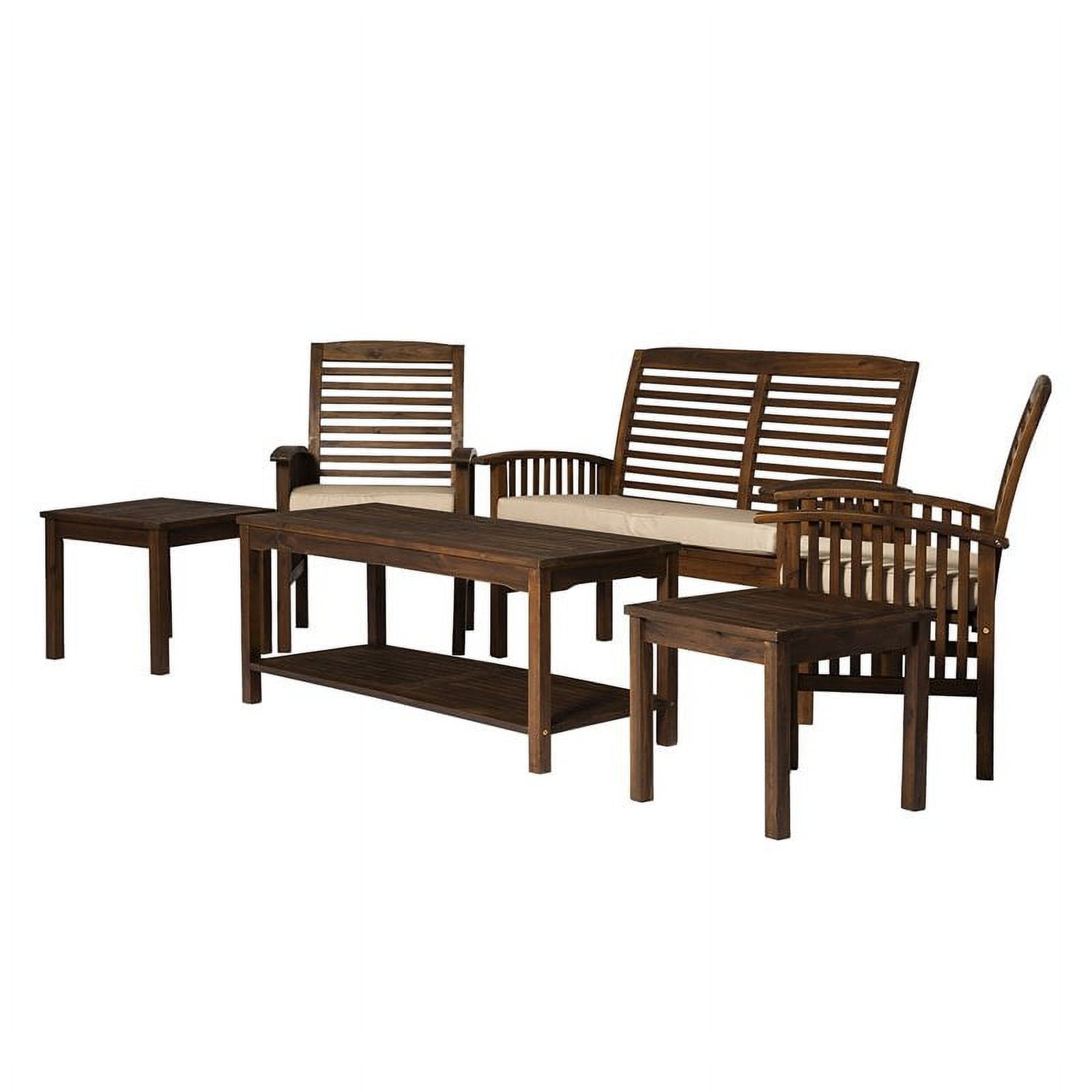 Pemberly Row 6-Piece Outdoor Solid Acacia Wood Set in Brown - Walmart.com