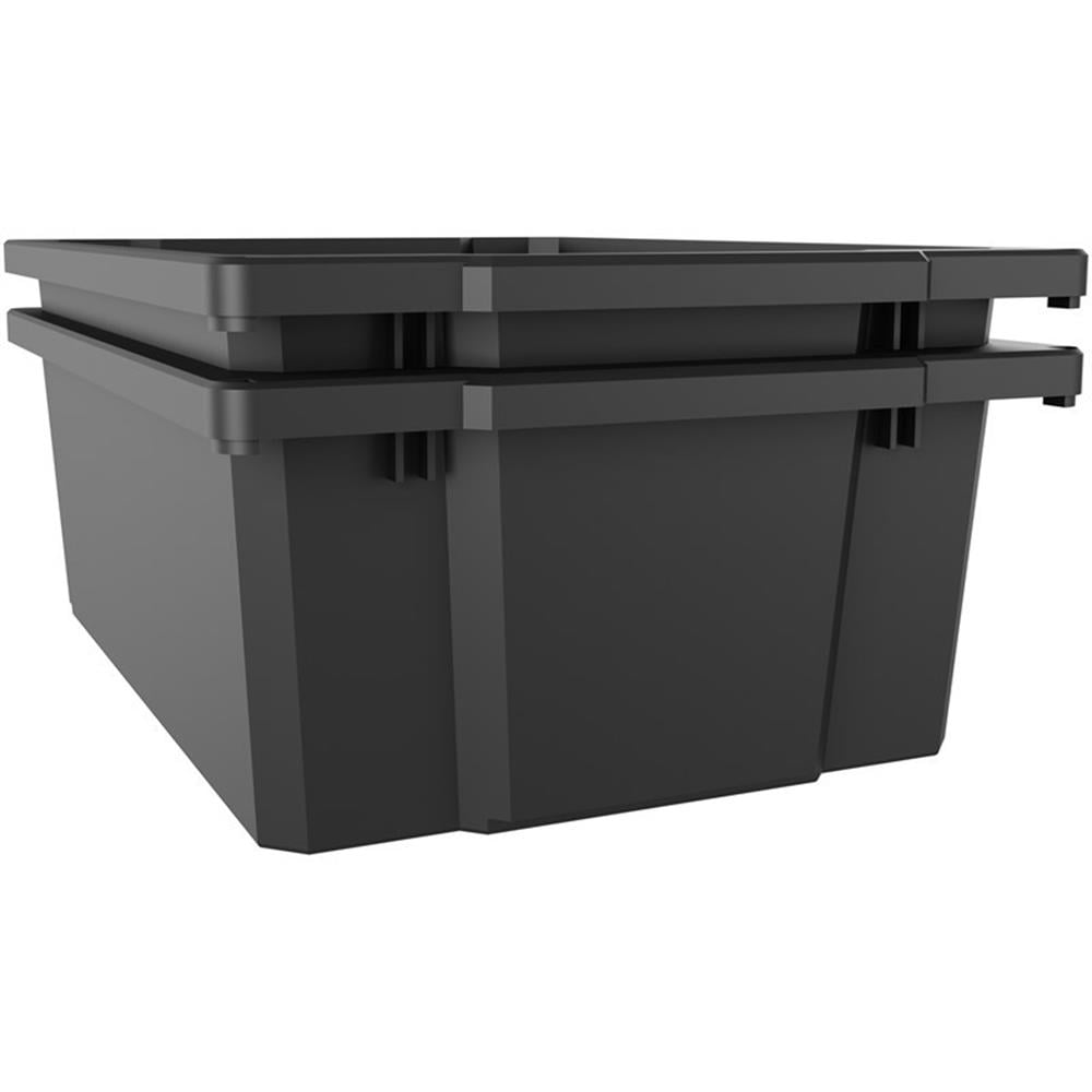 Pemberly Row 6" Plastic Storage Bin 2-Pack Graphite/Charcoal - Walmart.com