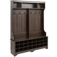 Pemberly Row 60" Hall Tree with 24 Cubbies in Espresso - Walmart.com