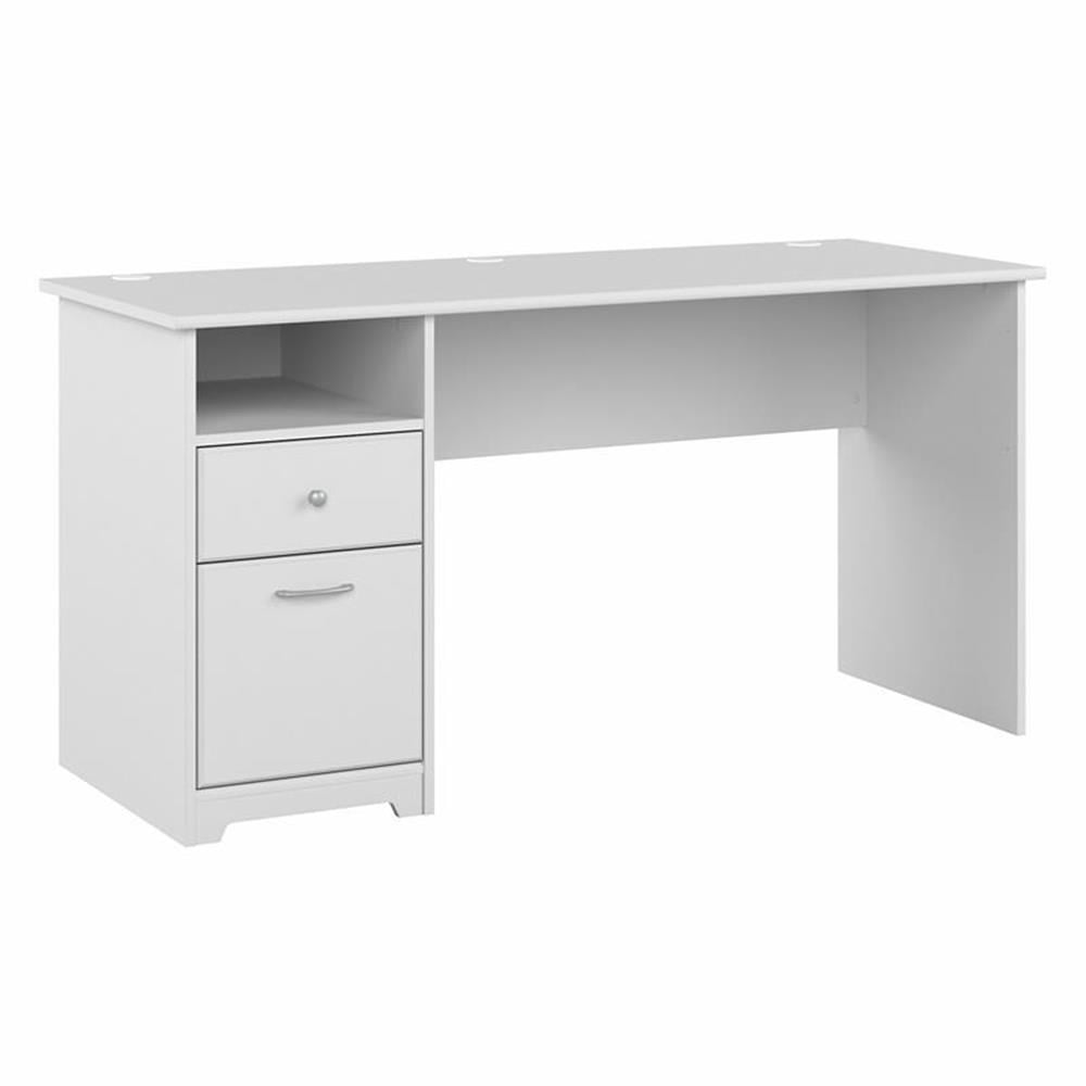 Pemberly Row 60W Computer Desk with Drawers in White - Engineered Wood ...