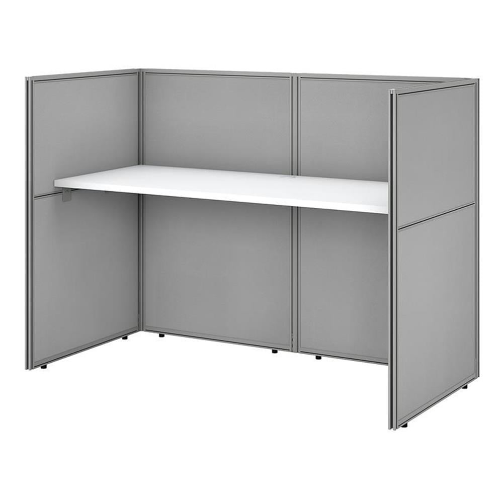 Pemberly Row 60W Cubicle Desk with 45H Closed Panels in White ...