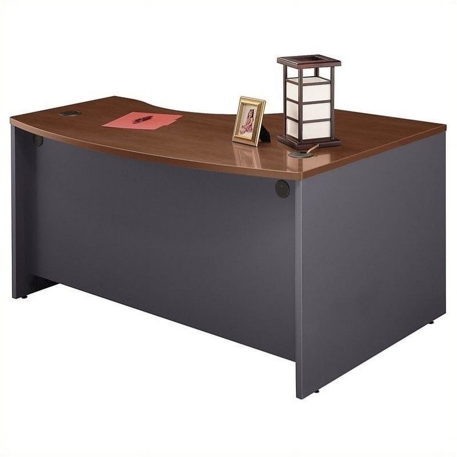 Pemberly Row 60W Left Hand L-Bow Desk Shell in Hansen Cherry ...