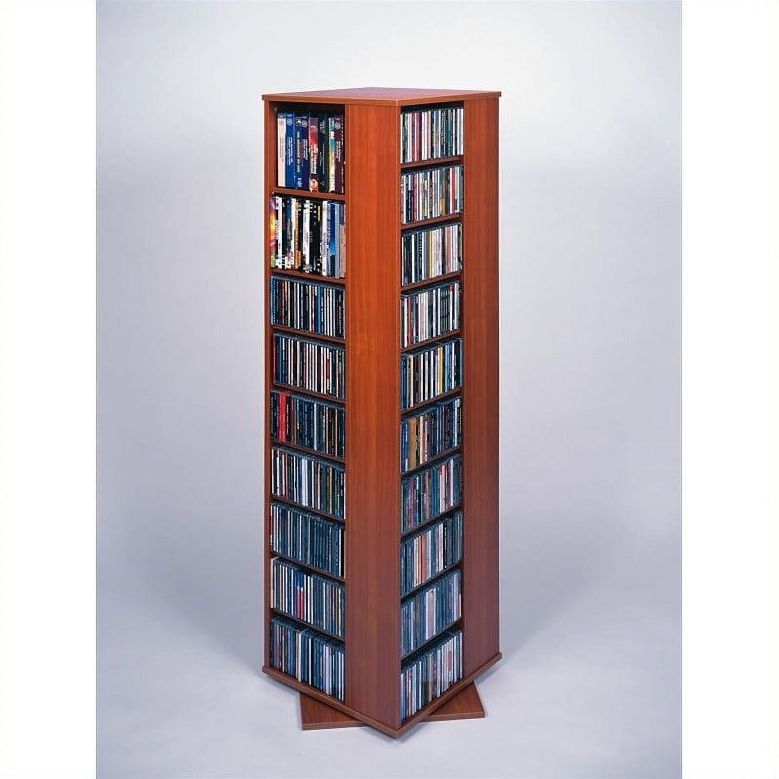 Pemberly Row 62" CD DVD Spinning Tower in Cherry - Walmart.com