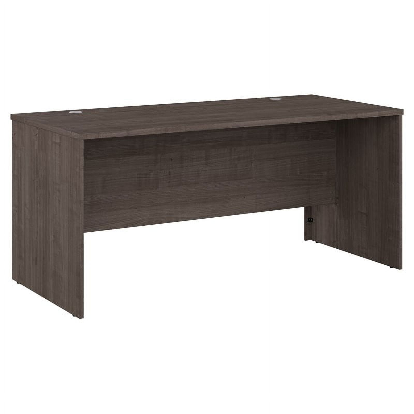 Pemberly Row 65" Contemporary Engineered Wood Desk Shell in Medium Gray ...