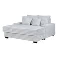 Pemberly Row 67"W Light Gray Corduroy Sofa Chaise Lounge with ...