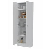 Pemberly Row 70" Modern Engineered Wood Storage Pantry Cabinet in White ...