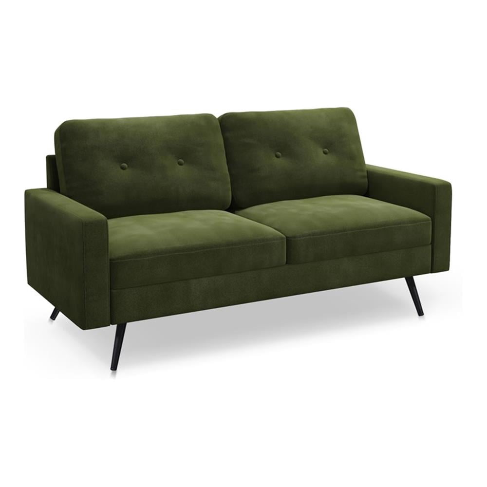 Pemberly Row 70" Modern Square Arm Velvet Sofa in Olive Green - Walmart.com