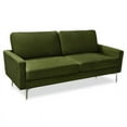 Pemberly Row 70" Square Arm Modern Velvet Sofa in Olive Green - Walmart.com
