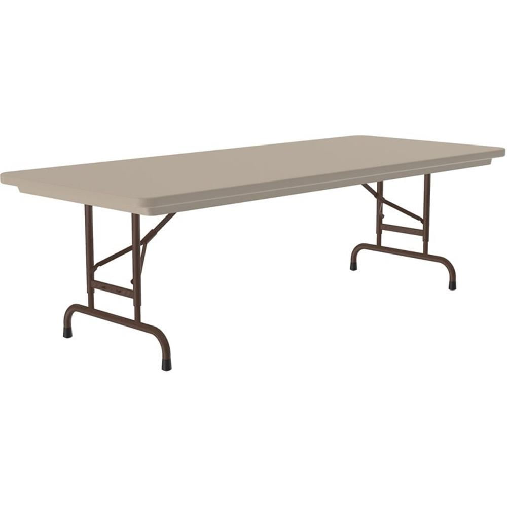 Pemberly Row 72"D Adjustable Plastic Resin/Steel Metal Folding Table in ...