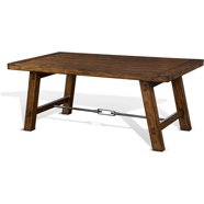 Pemberly Row 71" Round Modern Pine Wood Dining Table in Brown - Walmart.com