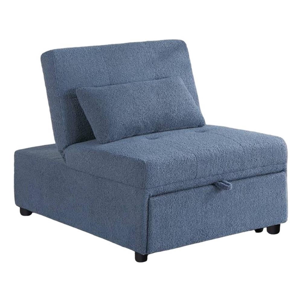 Pemberly Row 76 Inch Convertible Sofa Chair to Single Bed in Blue ...