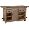 "Pemberly Row 80"" Modern Wood Bar Unit, Taupe Brown with Ample Storage ...