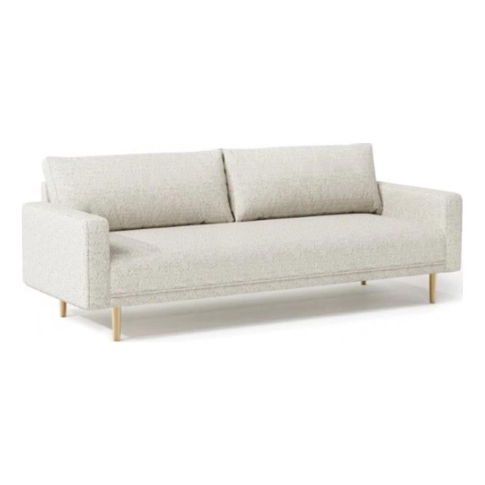 Pemberly Row 83" Sofa in Off White Boucle with Bench Style Seat and ...
