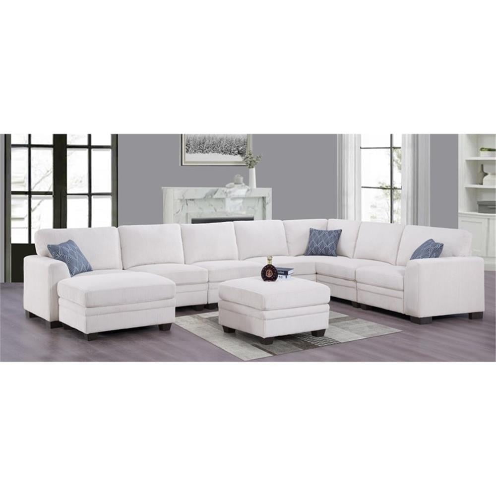 Pemberly Row 9 PCS Corduroy Flexible Combination Sectional Sofa in ...